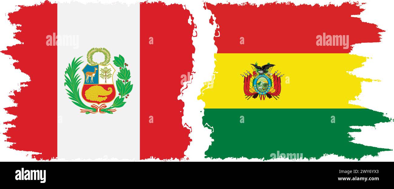 Bolivia and Peru grunge flags connection, vector Stock Vector Image ...