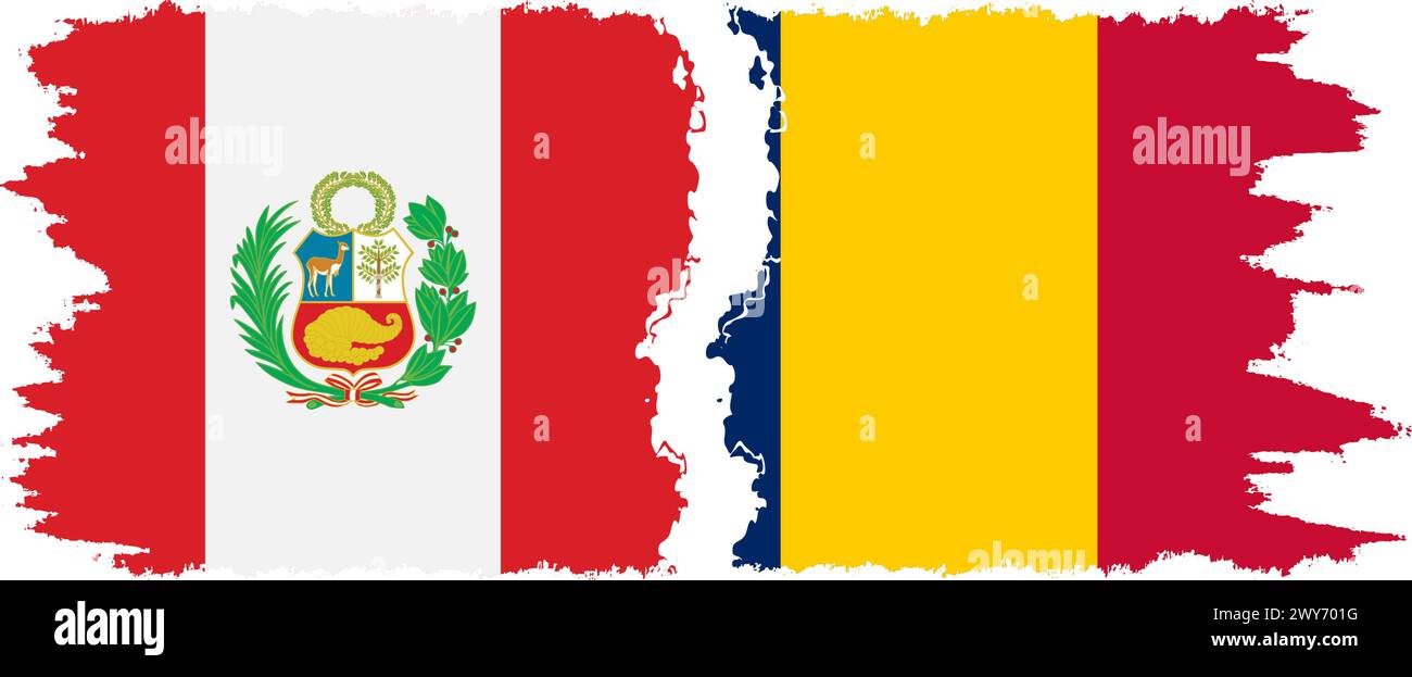 Chad and Peru grunge flags connection, vector Stock Vector Image & Art ...