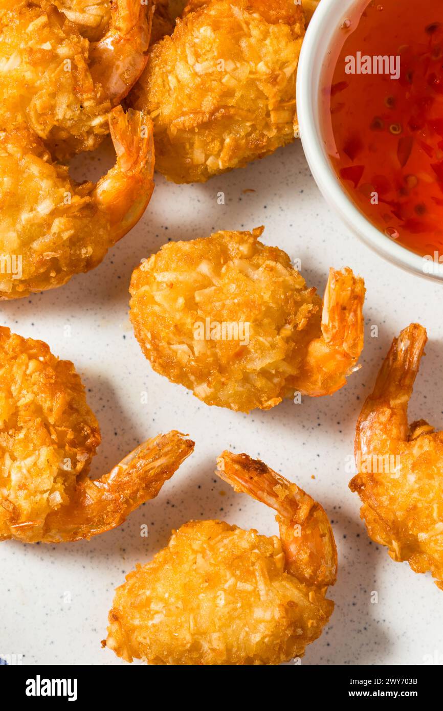 Deep Fried Asian Coconut Shrimp with Sweet and Sour Sauce Stock Photo ...