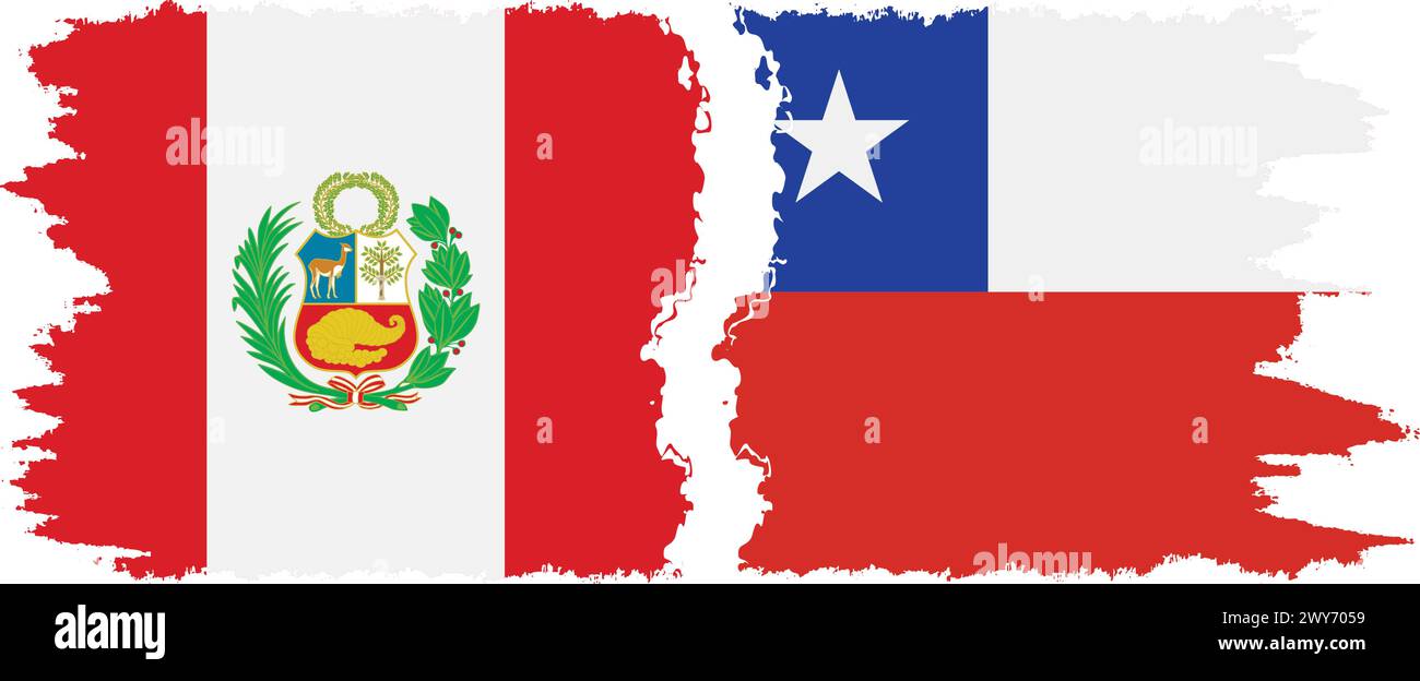 Chile and Peru grunge flags connection, vector Stock Vector Image & Art ...