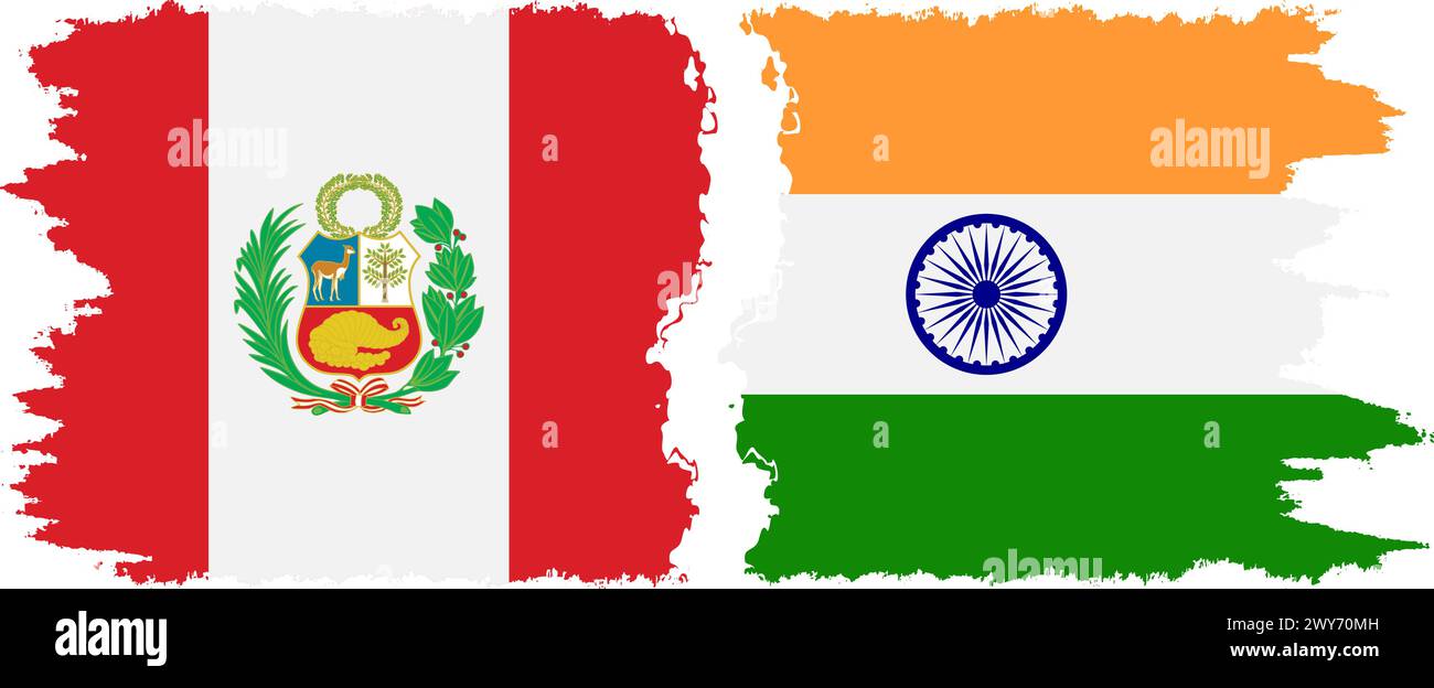 India and Peru grunge flags connection, vector Stock Vector Image & Art ...