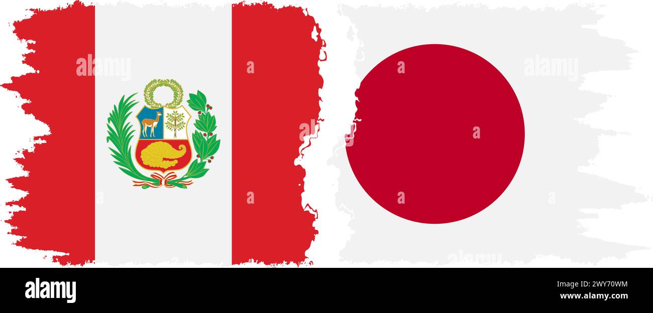 Japan and Peru grunge flags connection, vector Stock Vector Image & Art ...