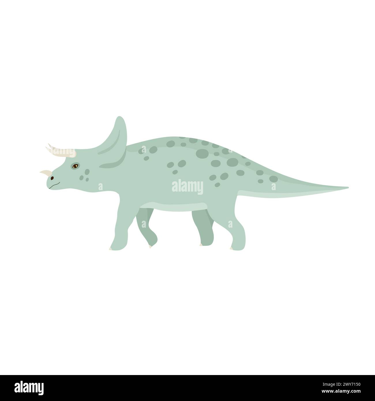 Vector hand drawn flat triceratops dinosaur Stock Vector Image & Art ...
