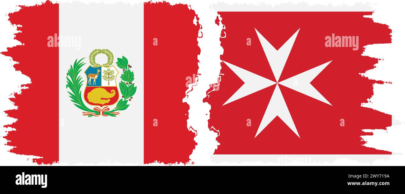 Malta and Peru grunge flags connection, vector Stock Vector Image & Art ...