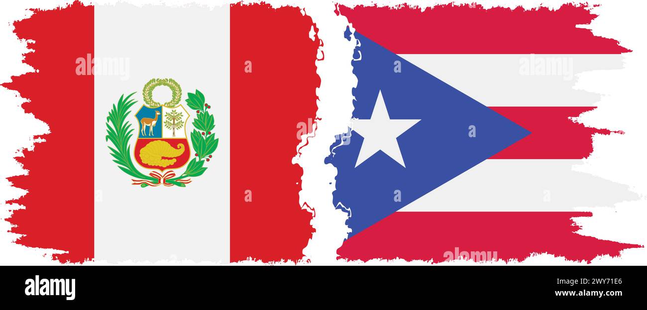 Puerto Rico and Peru grunge flags connection, vector Stock Vector Image & Art - Alamy