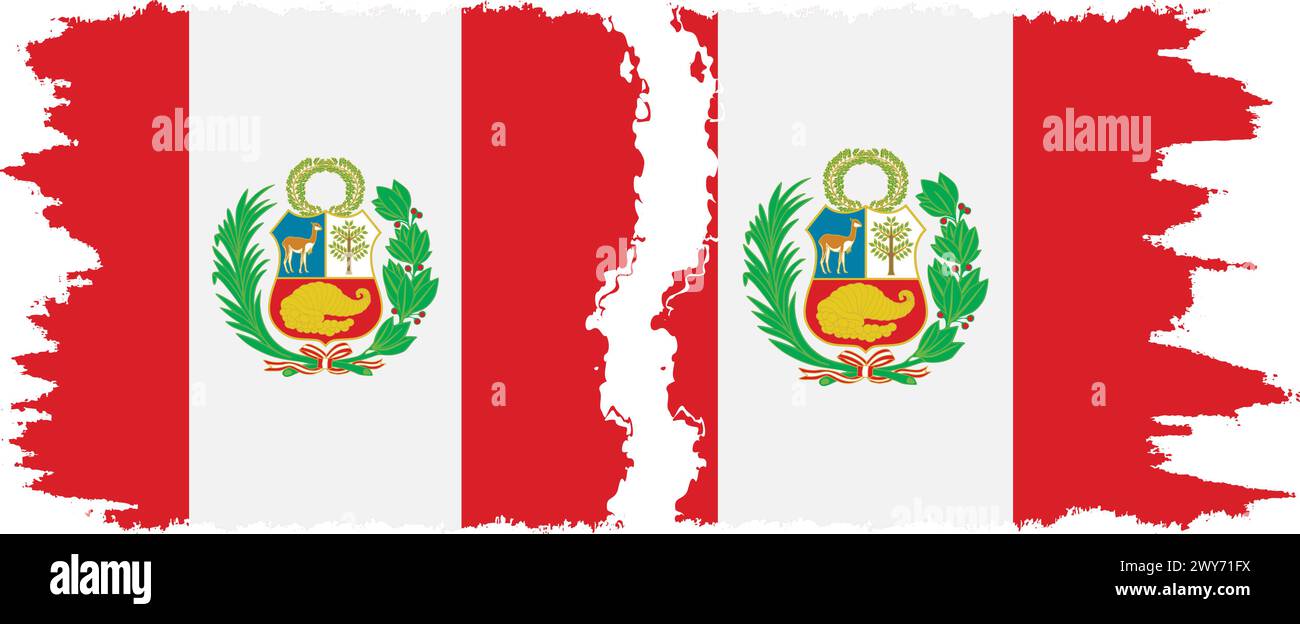 Peru and Peru grunge flags connection, vector Stock Vector Image & Art - Alamy