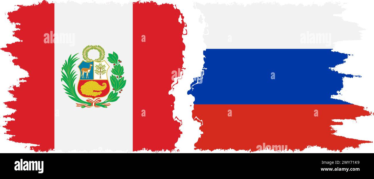 Russia and Peru grunge flags connection, vector Stock Vector Image ...