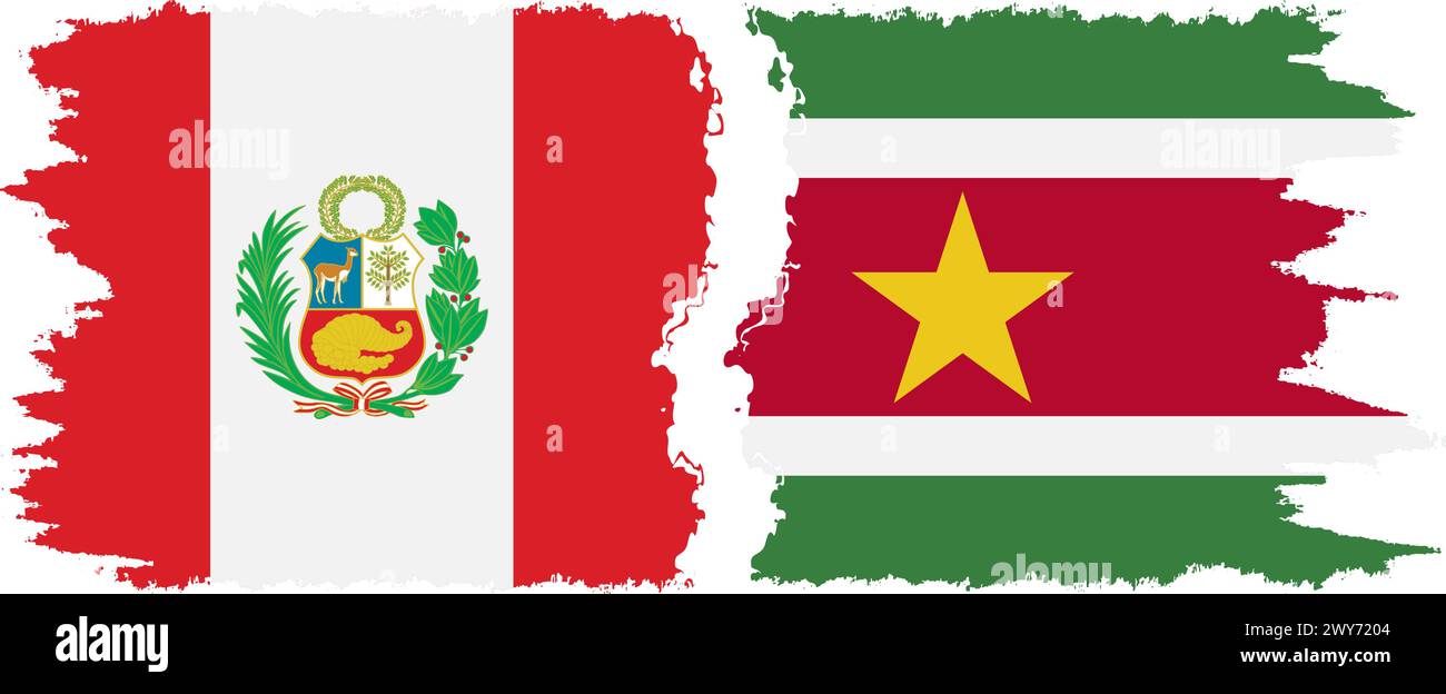 Suriname and Peru grunge flags connection, vector Stock Vector Image ...