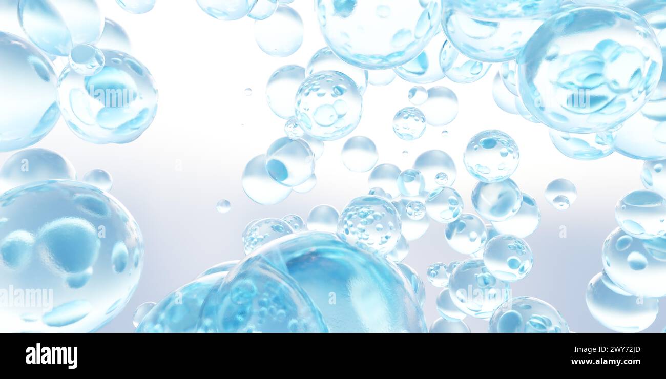 Floating bubbles drifting in the air 3d render illustration Stock Photo ...