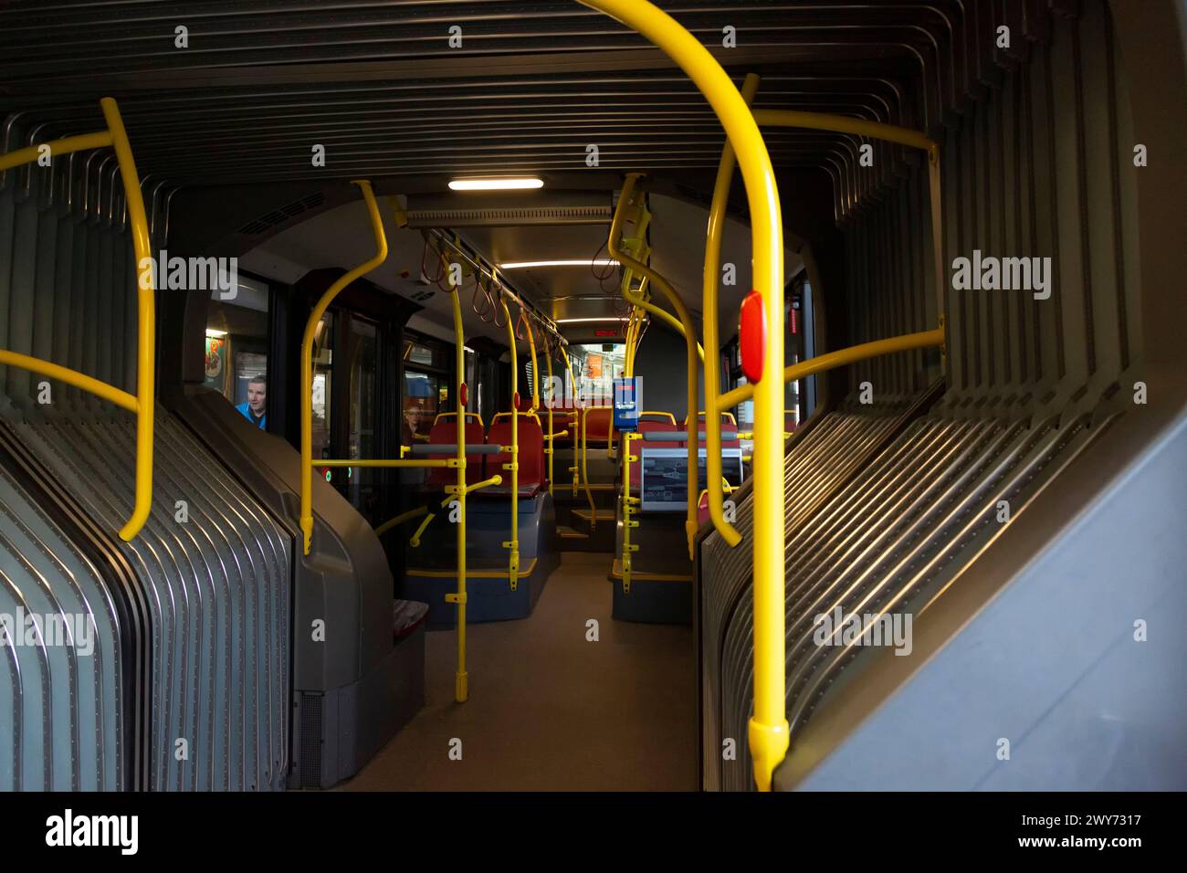 The interior interior of the Vienna City bus Stock Photo - Alamy