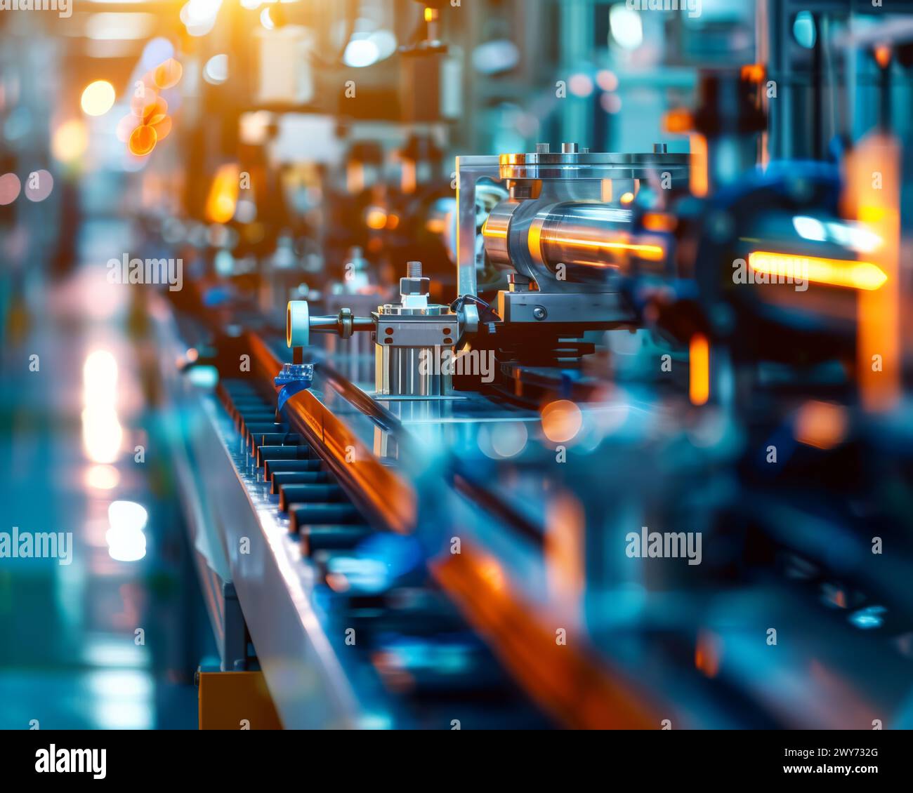 A factory bustling with activity as numerous machines are seen in ...