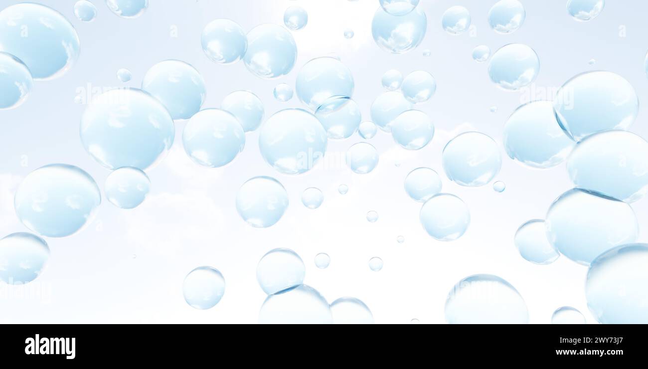 Floating bubbles in the air 3d render illustration Stock Photo - Alamy