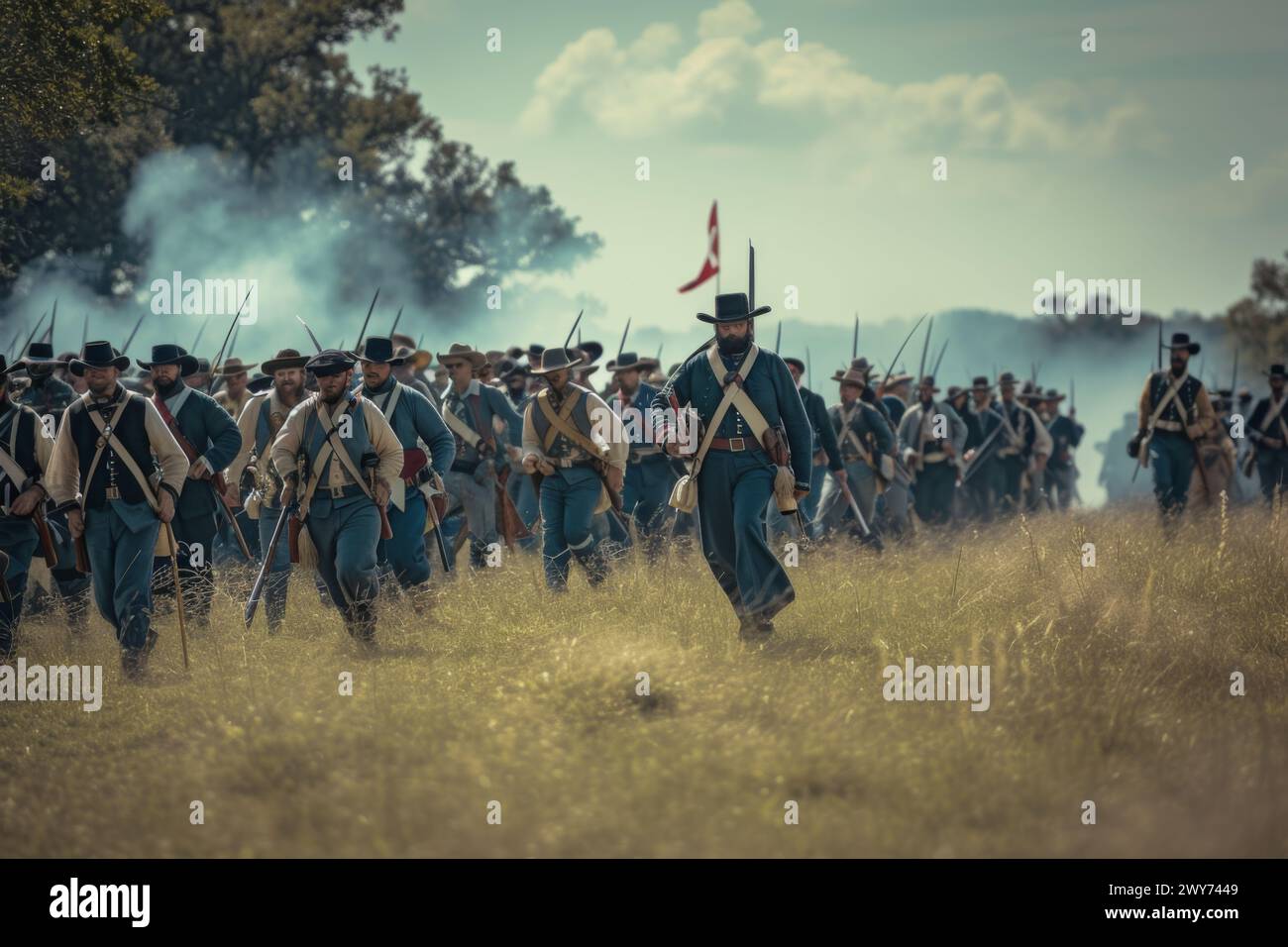 Revolutionary War or American War of Independence, Soldiers in uniform ...
