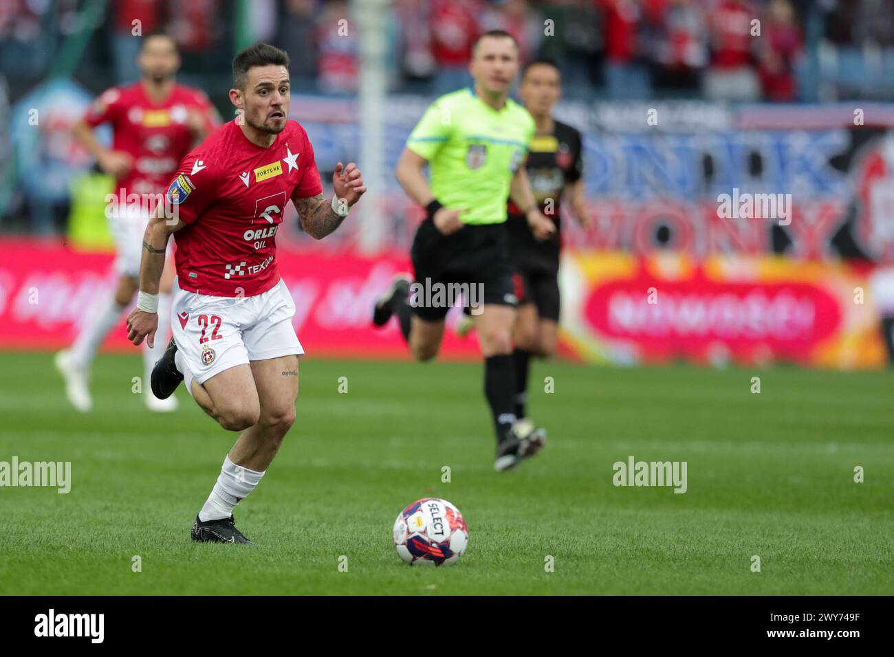 Joan Roman of Wisla Krakow in action during the Fortuna Polish Cup 2023 ...