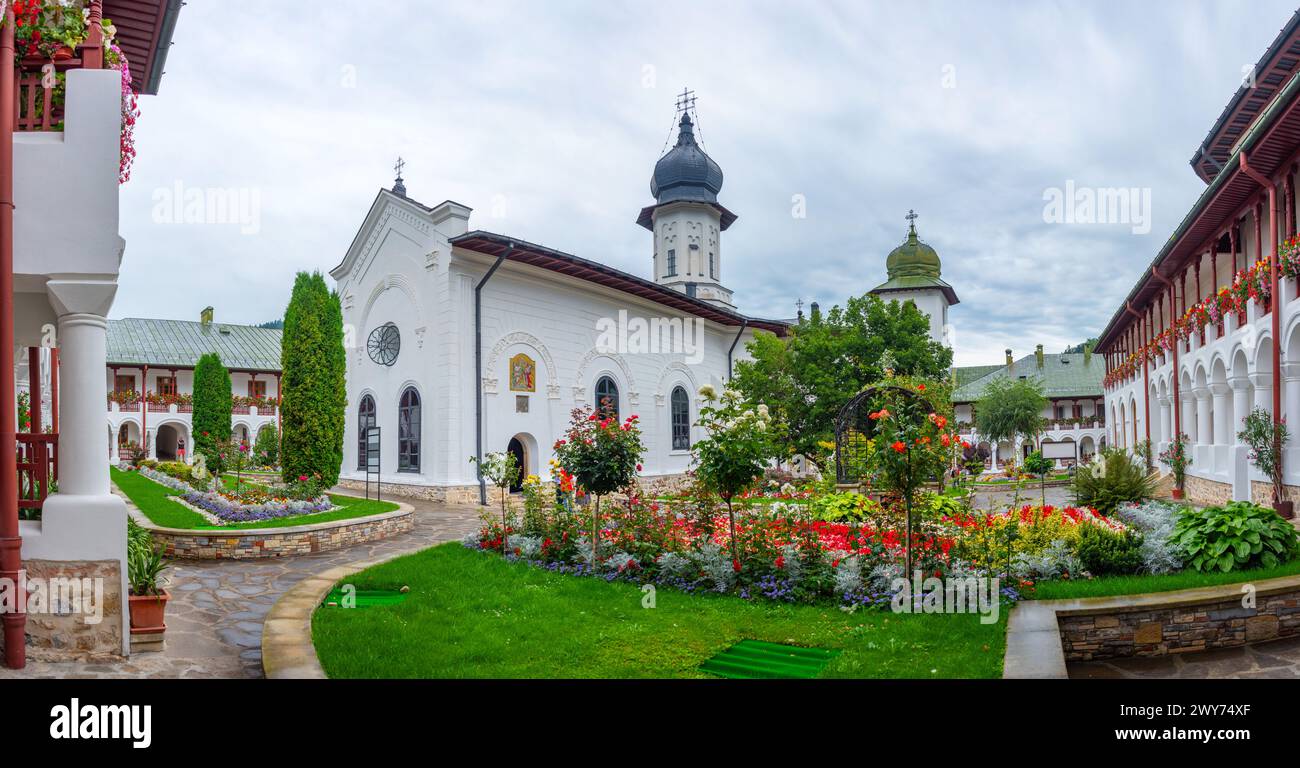 Agapia monastery during a cloudy day in Romania Stock Photo - Alamy