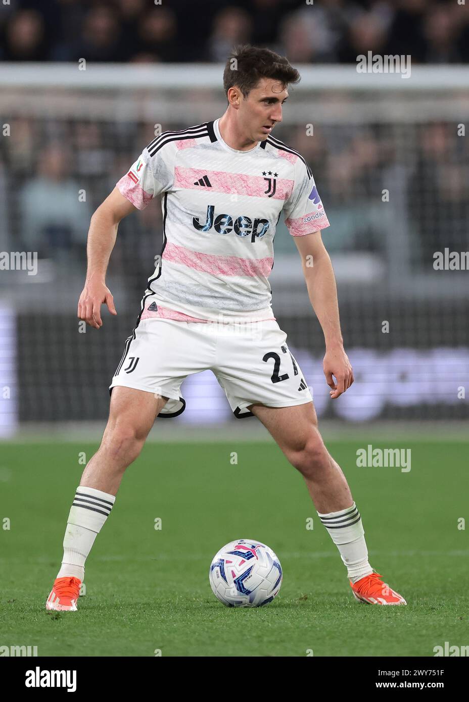 Turin, Italy. 2nd Apr, 2024. Andrea Cambiaso of Juventus during the Coppa Italia Semi-Final ...