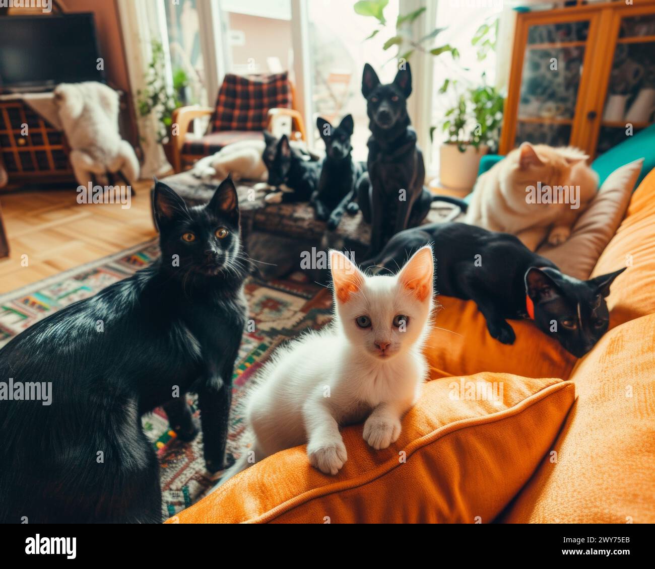 Multiple cats hi-res stock photography and images - Alamy