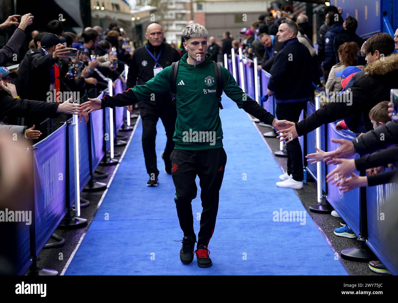 Manchester United's Alejandro Garnacho arriving before the Premier ...