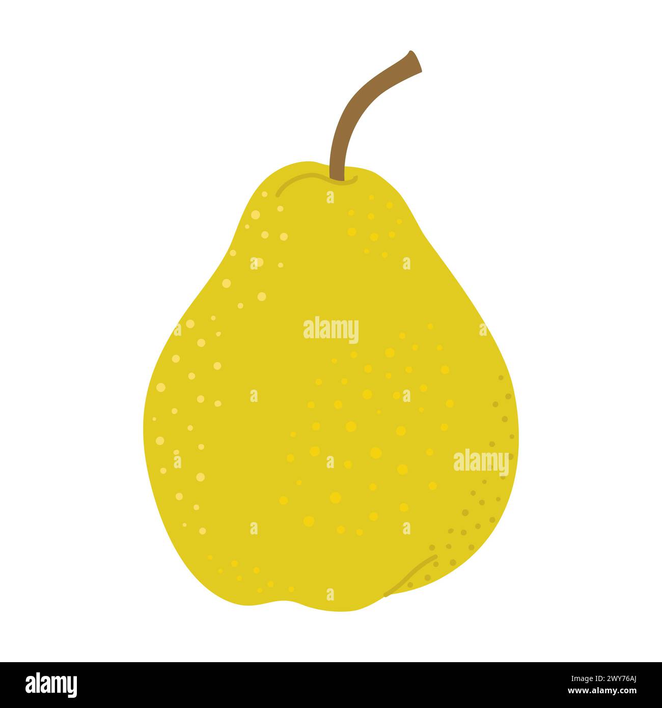 Ripe juicy pear cartoon style. Modern flat illustration juicy pear ...