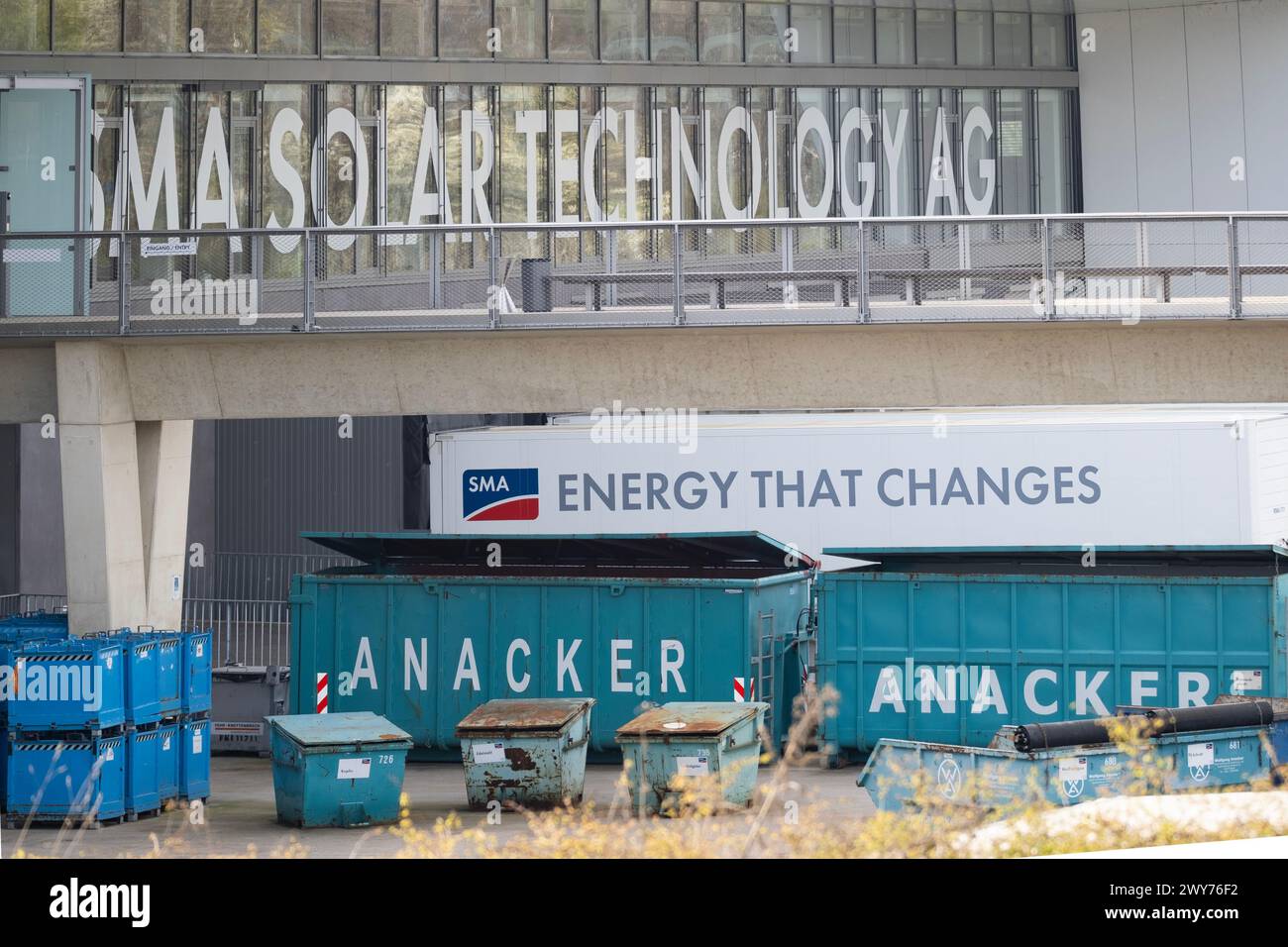 SMA company's building, logo SMA Solar Technology AG, global ...