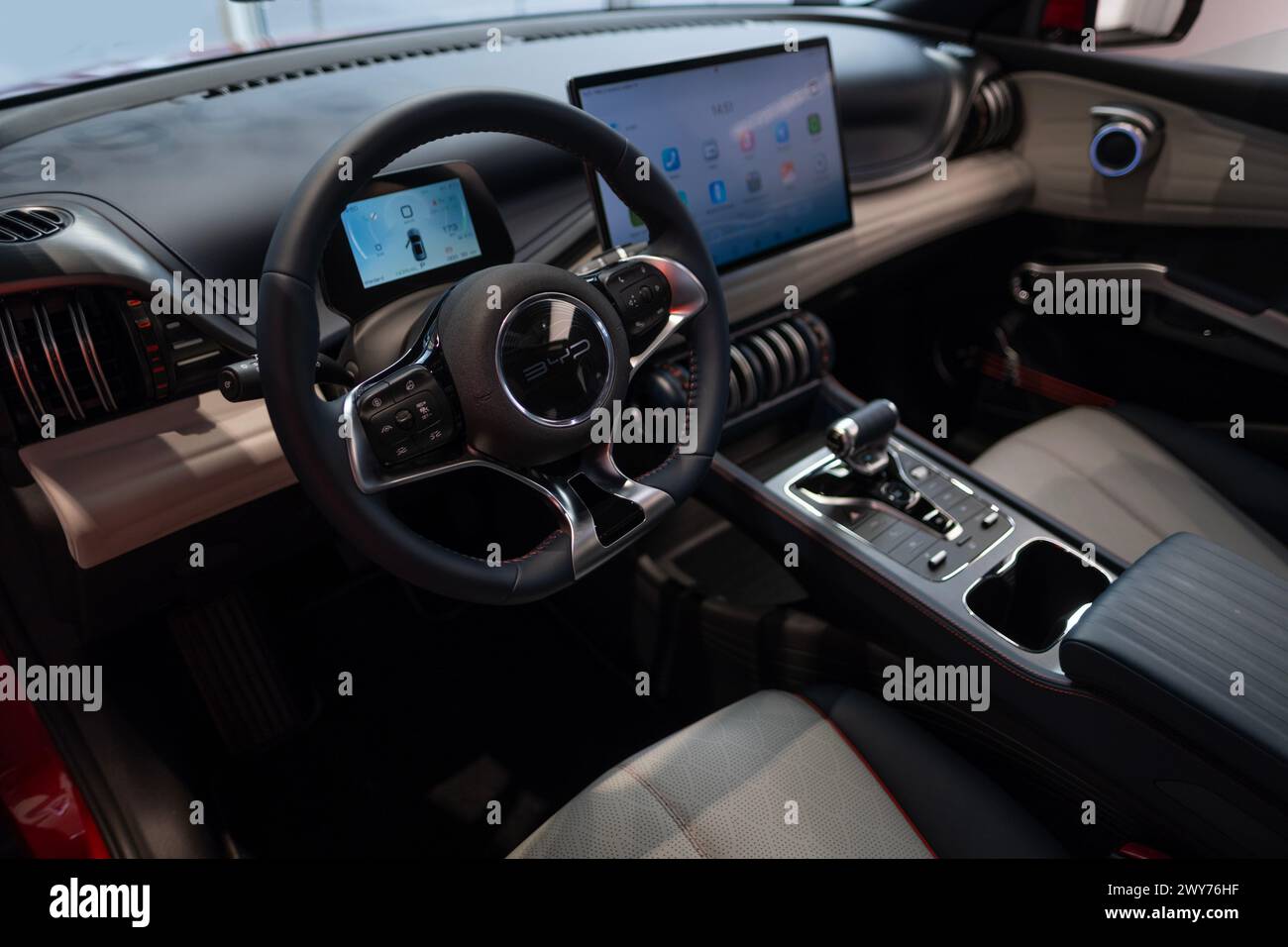 steering wheel, display, Interior, cockpit BYD Atto 3 Electric Car ...