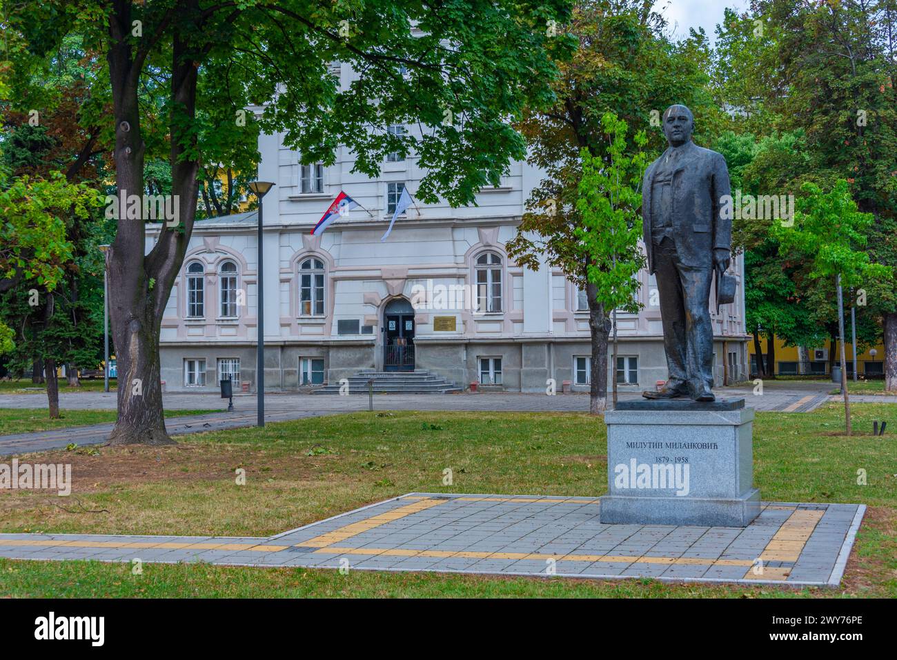 Statue of Milutin Milankovic in Serbian capital Belgrade Stock Photo ...