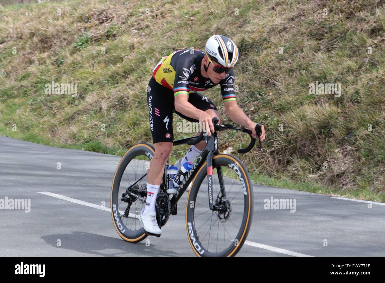 Remco Evenepoel Belgium Soudal Quick Step ended his day with a bad ...