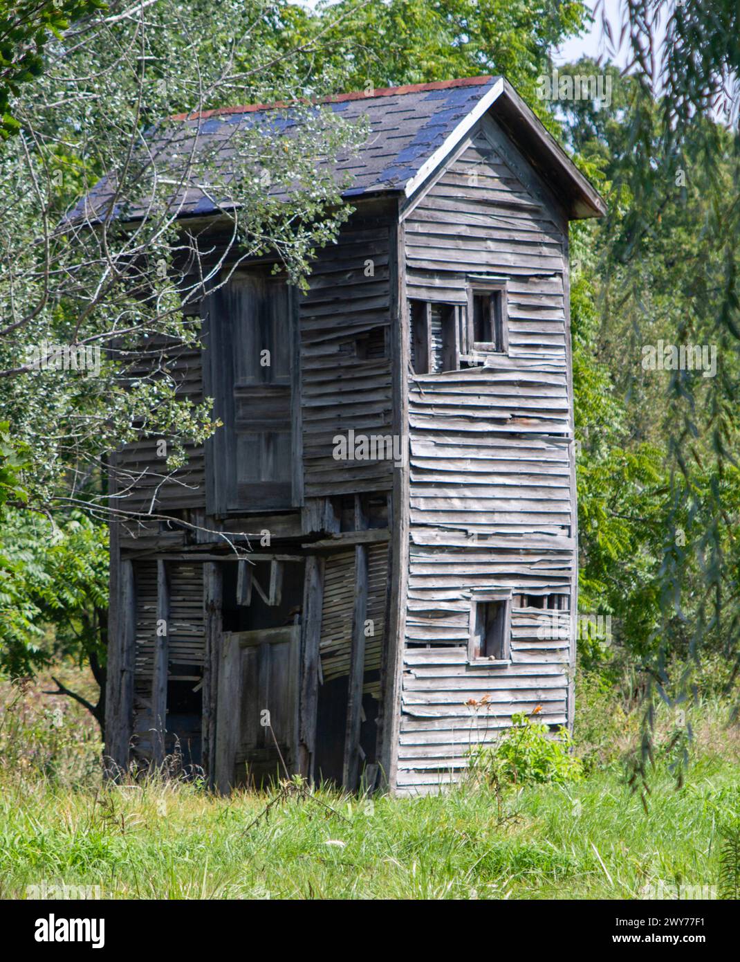 Two-Story Outhouse in Cedar Lake, Michigan Stock Photo - Alamy