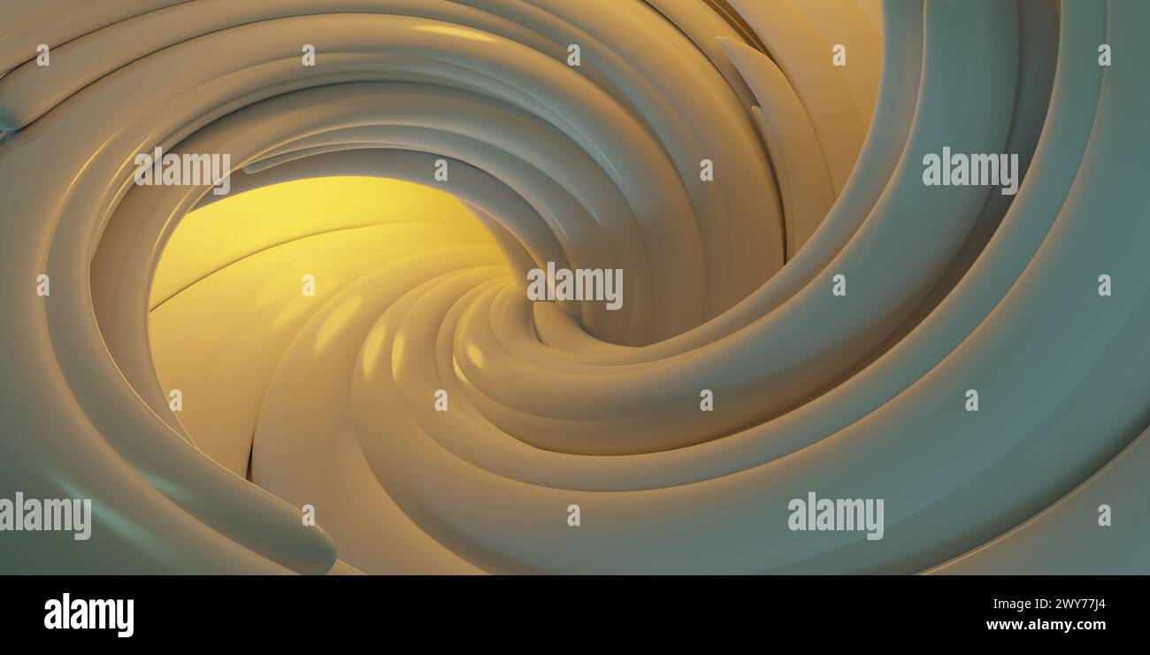 Spiral design of soft curves evoking movement and flow 3d render ...