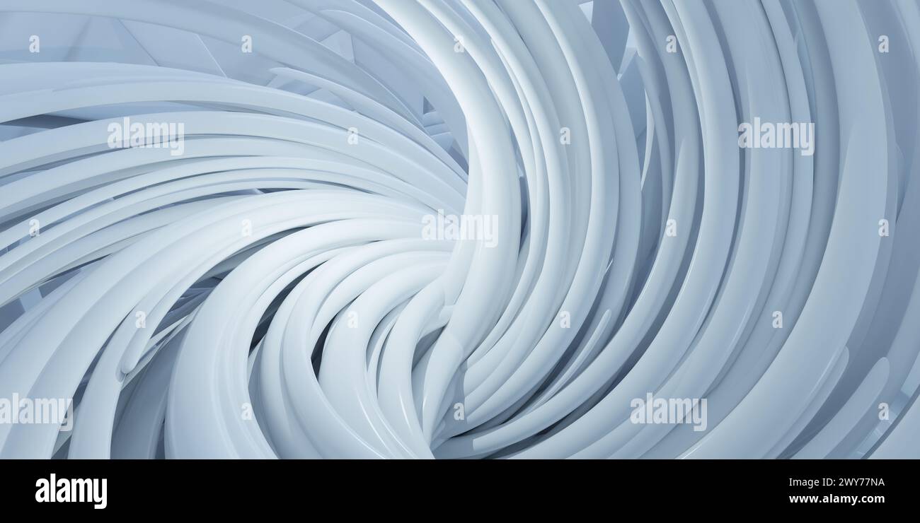 Abstract swirls of blue and white creating an artistic vortex design 3d render illustration ...