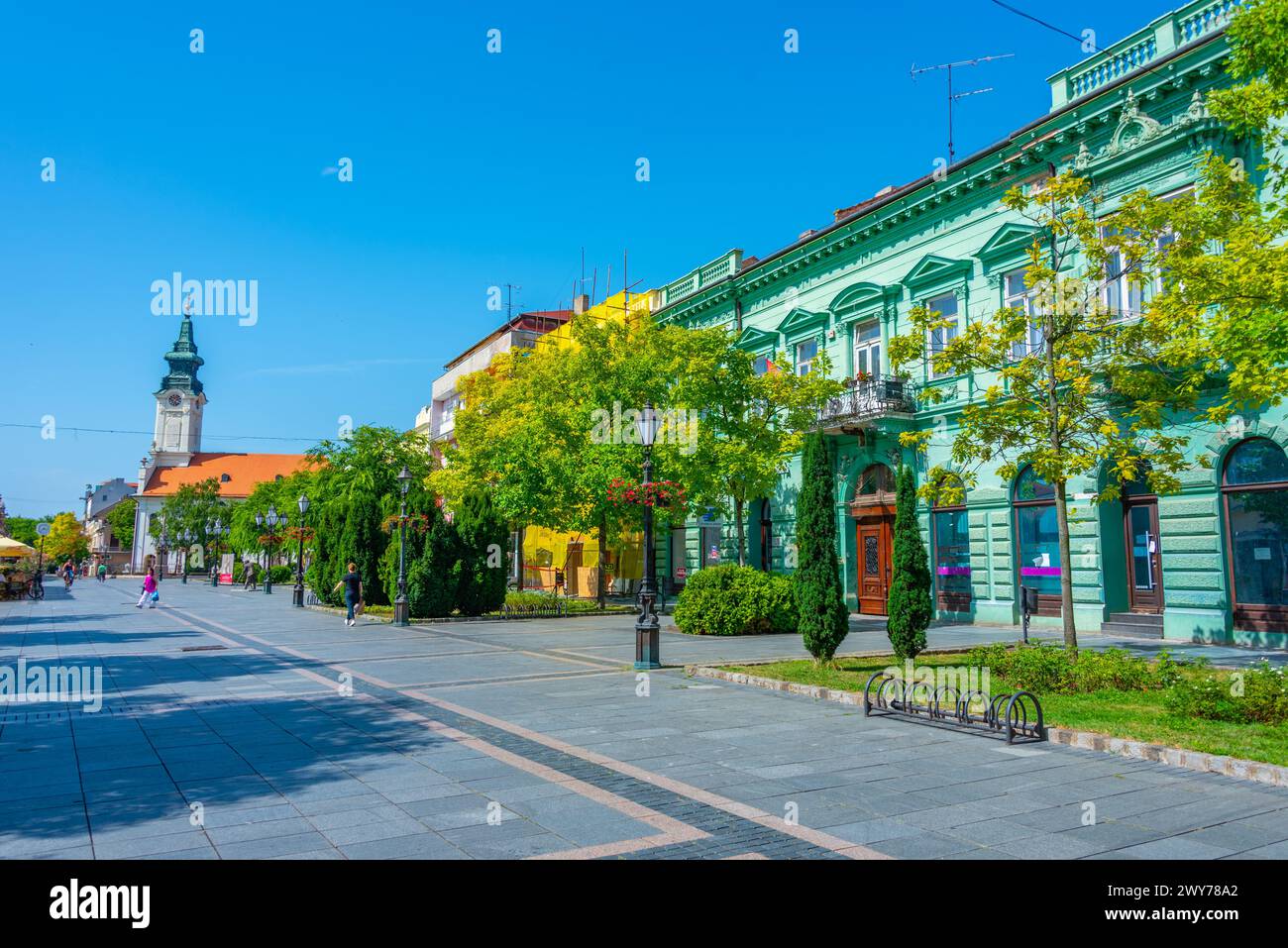 Street in the center of Serbian town Sombor Stock Photo - Alamy