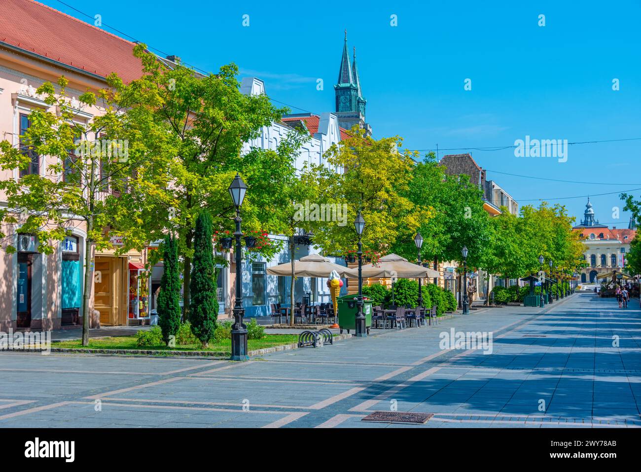 Street in the center of Serbian town Sombor Stock Photo - Alamy