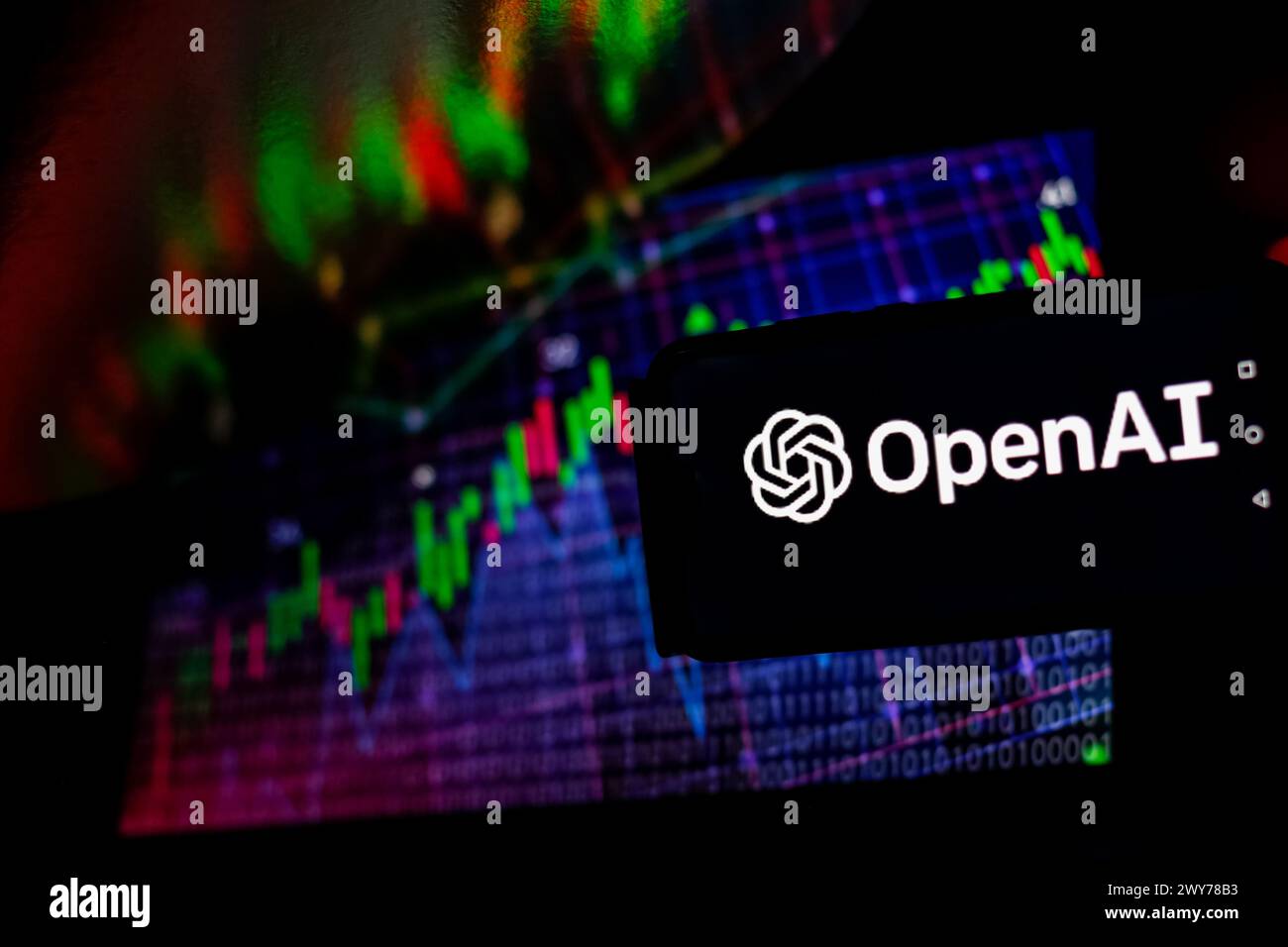 In this photo illustration logo of Open.AI is seen on a smartphone ...