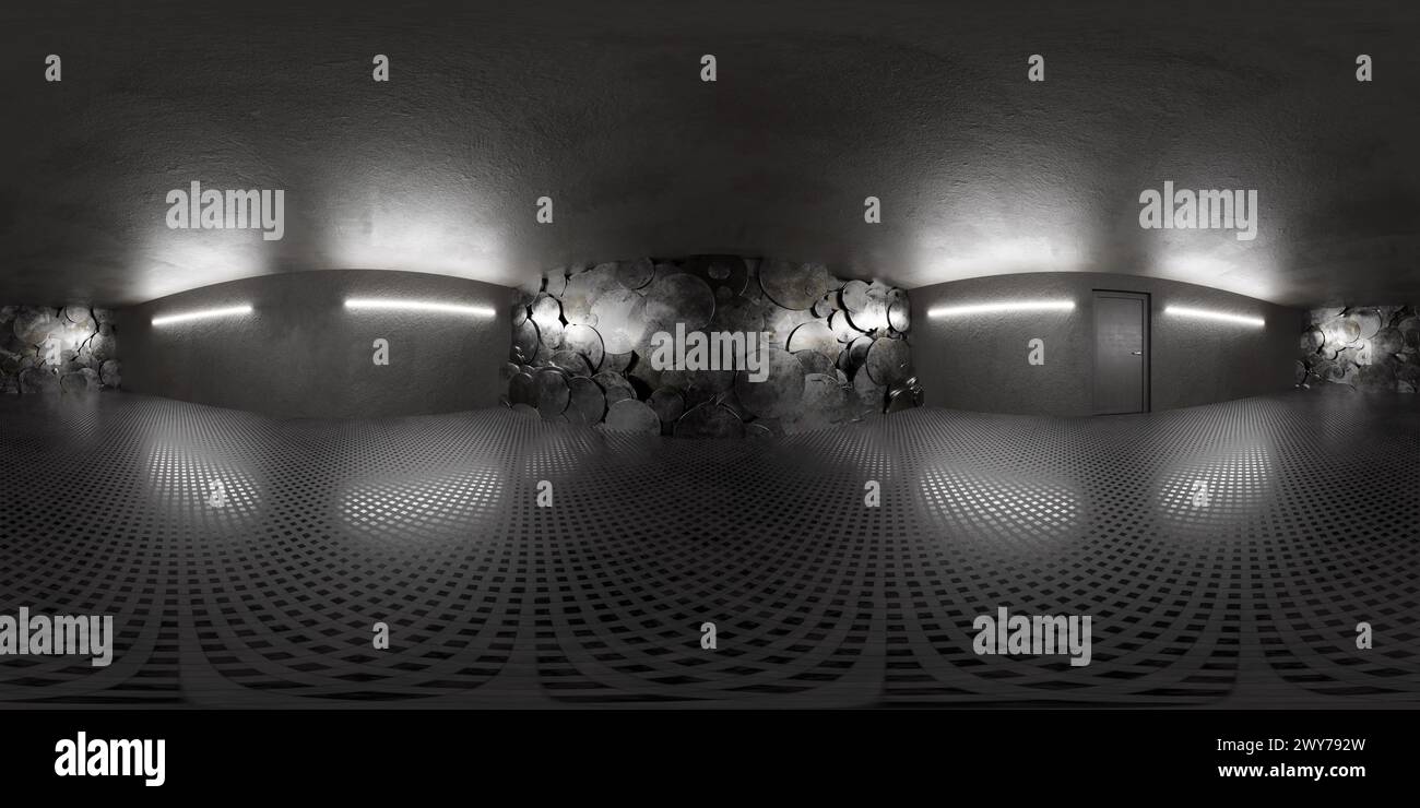 Brightly illuminated large room 360 panorama vr environment map Stock ...