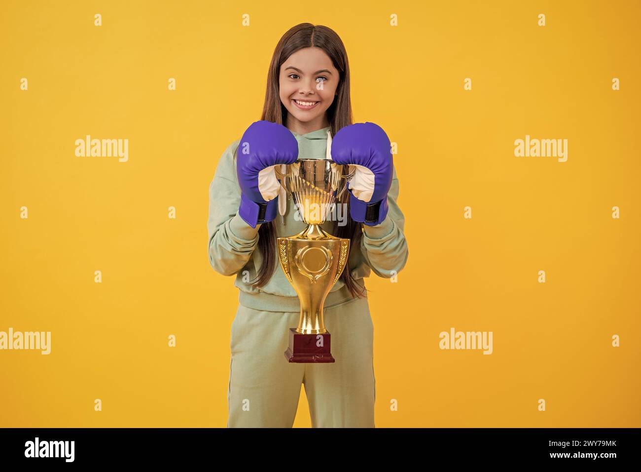 boxing winner in sport sompetition. sport girl boxing. Accomplished ...