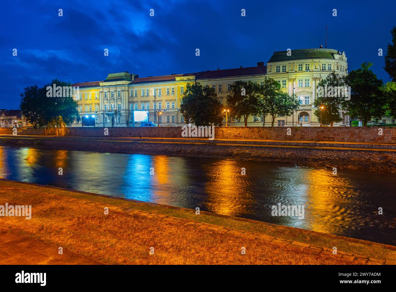 Night view of Nis university in Serbia Stock Photo - Alamy