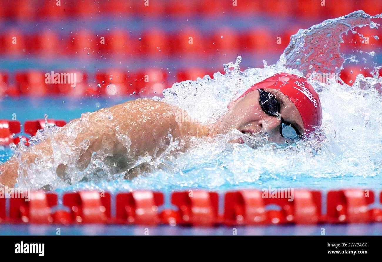 Daniel Jervis during the Men's 1500m Freestyle on day three of the 2024 ...