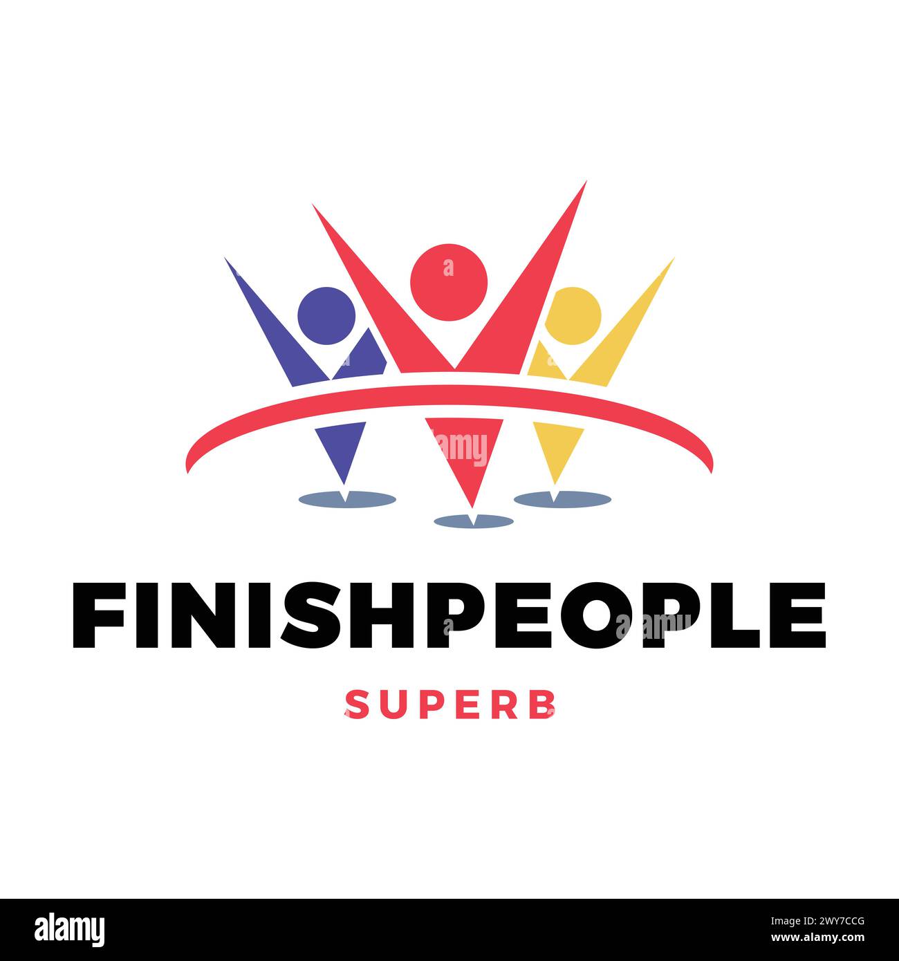 Finish Line People Icon Logo Design Template Stock Vector Image & Art ...