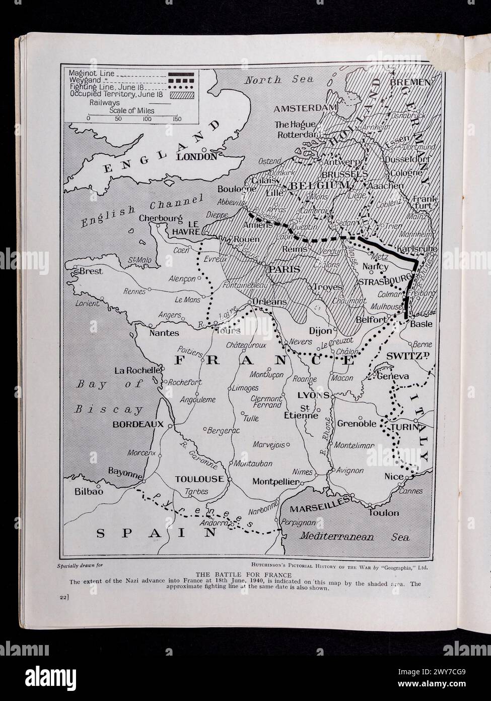 World war ii map france hi-res stock photography and images - Alamy