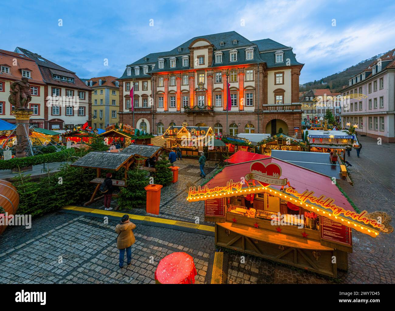Heidelberg Christmas market on the Marketplace in front of the City ...