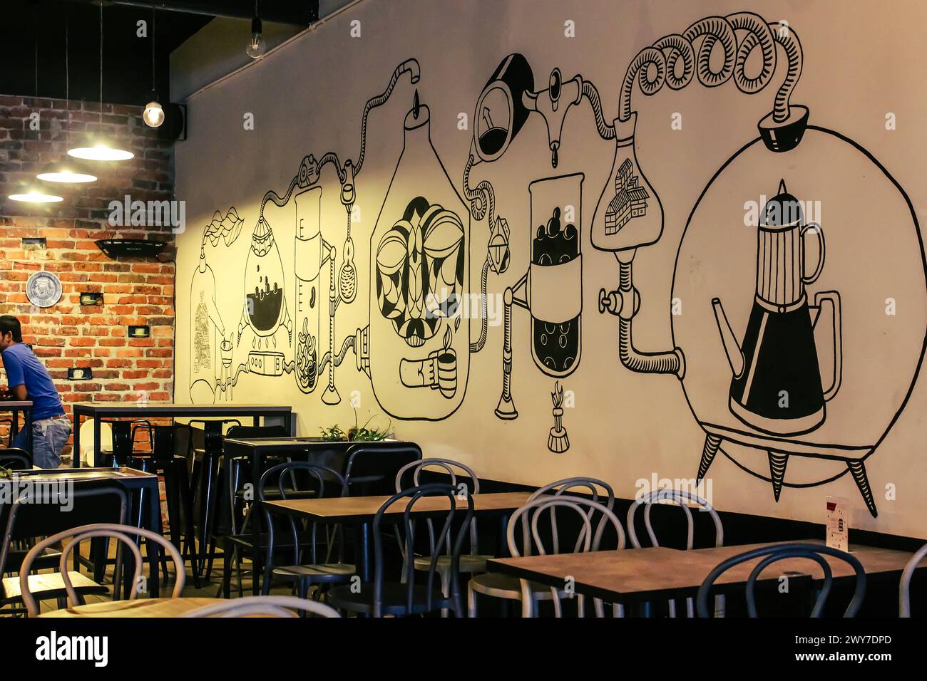 doodle art on the wall Stock Photo - Alamy