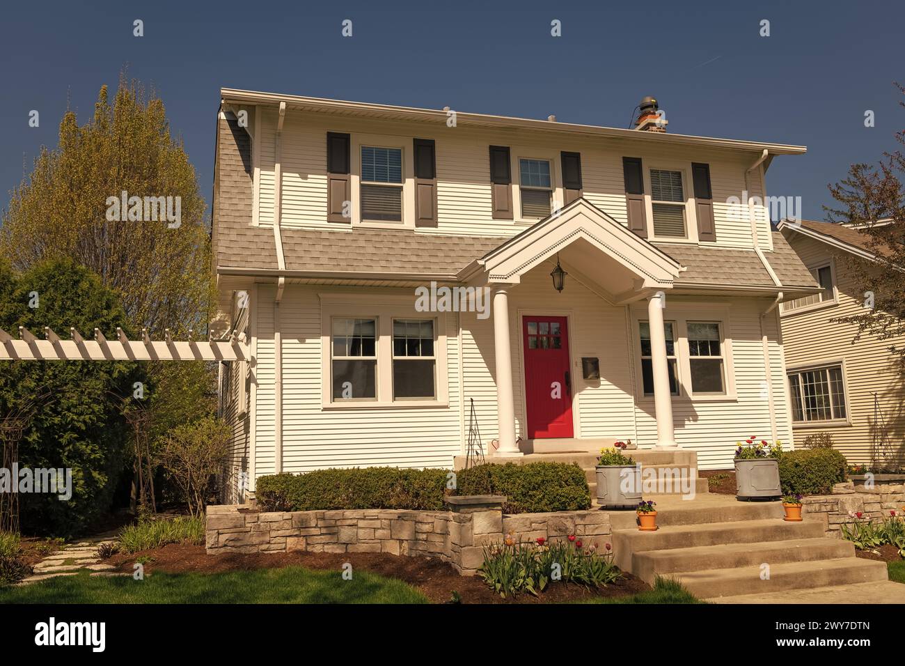 suburban house architecture. architecture concept. property in ...