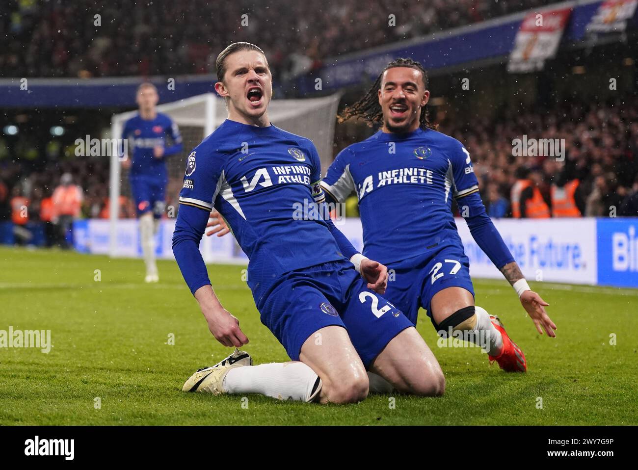 Chelsea's Conor Gallagher celebrates scoring their first goal of the ...