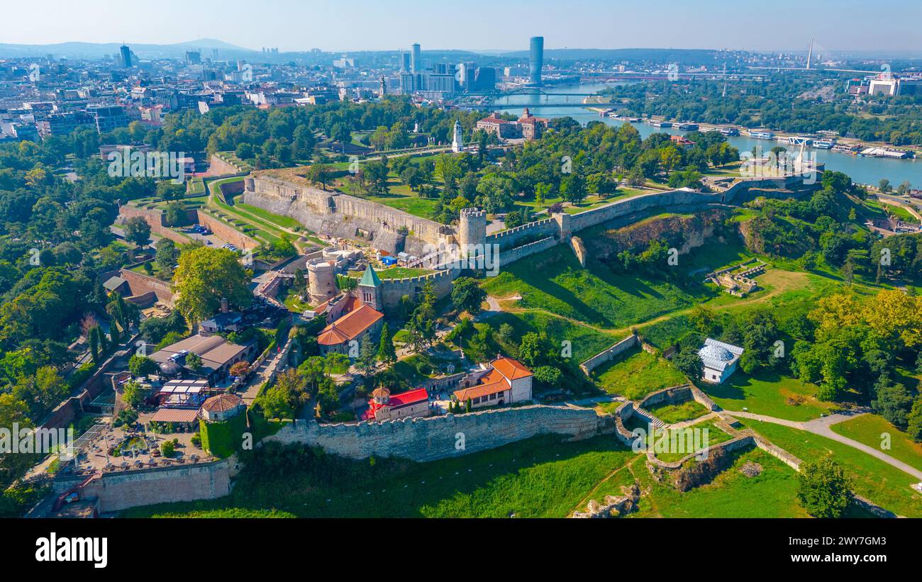 Panorama view of Kalemegdan fortress in Serbian capital Belgrade Stock ...