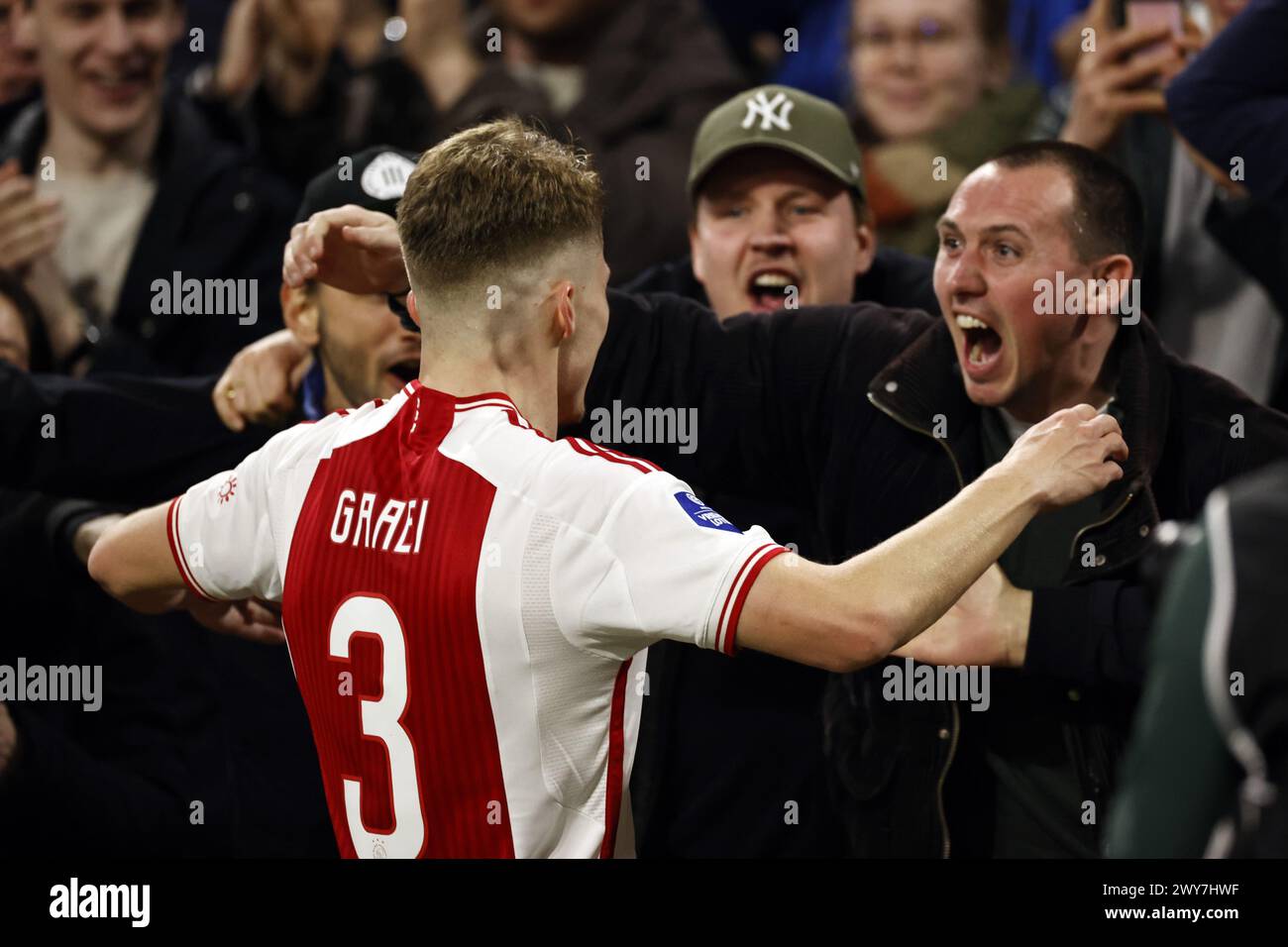 AMSTERDAM - Anton Gaaei of Ajax celebrates the 1-0 during the Dutch ...