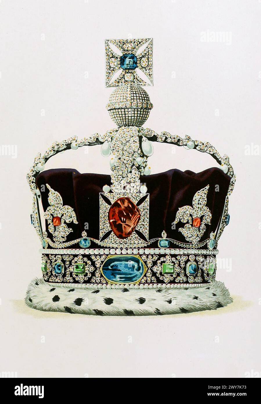 The Imperial State Crown of King Edward VII. Illustration by Arthur ...