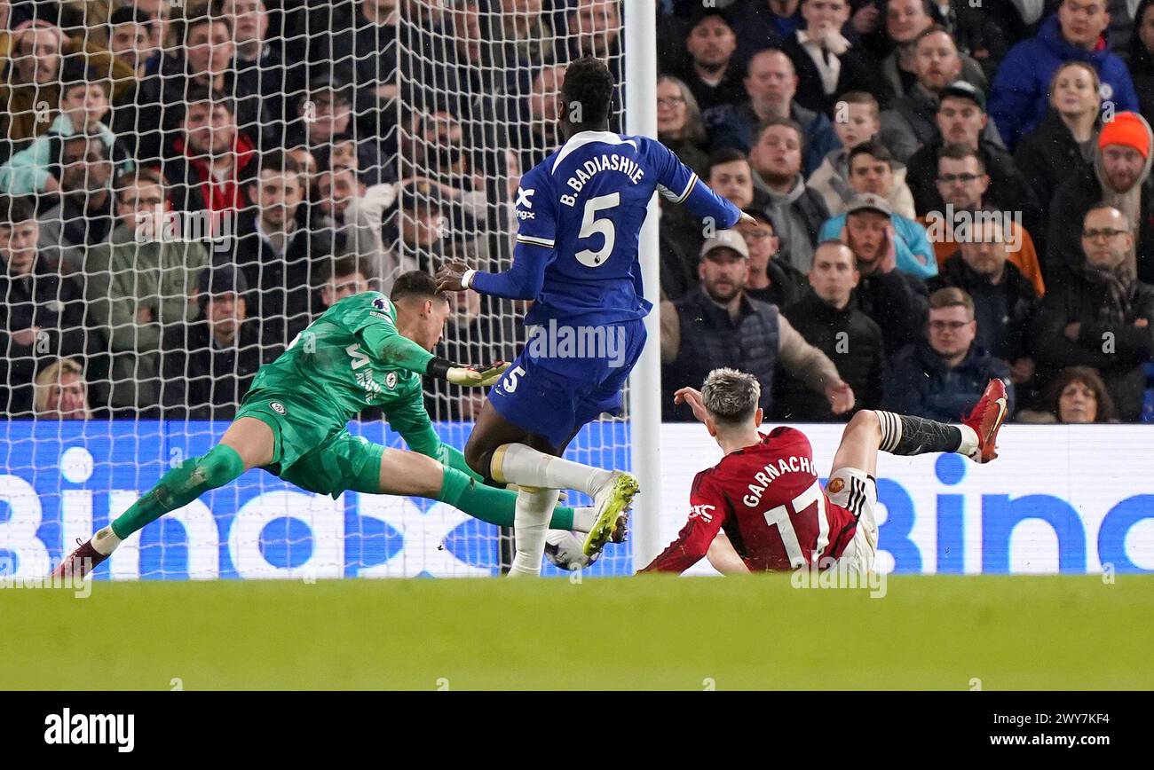 Manchester United's Alejandro Garnacho scores their first goal of the ...