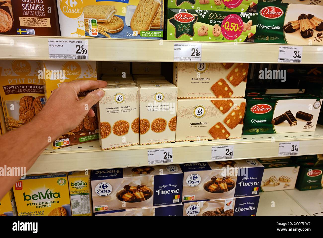 Belgian cookies in a shop Stock Photo - Alamy