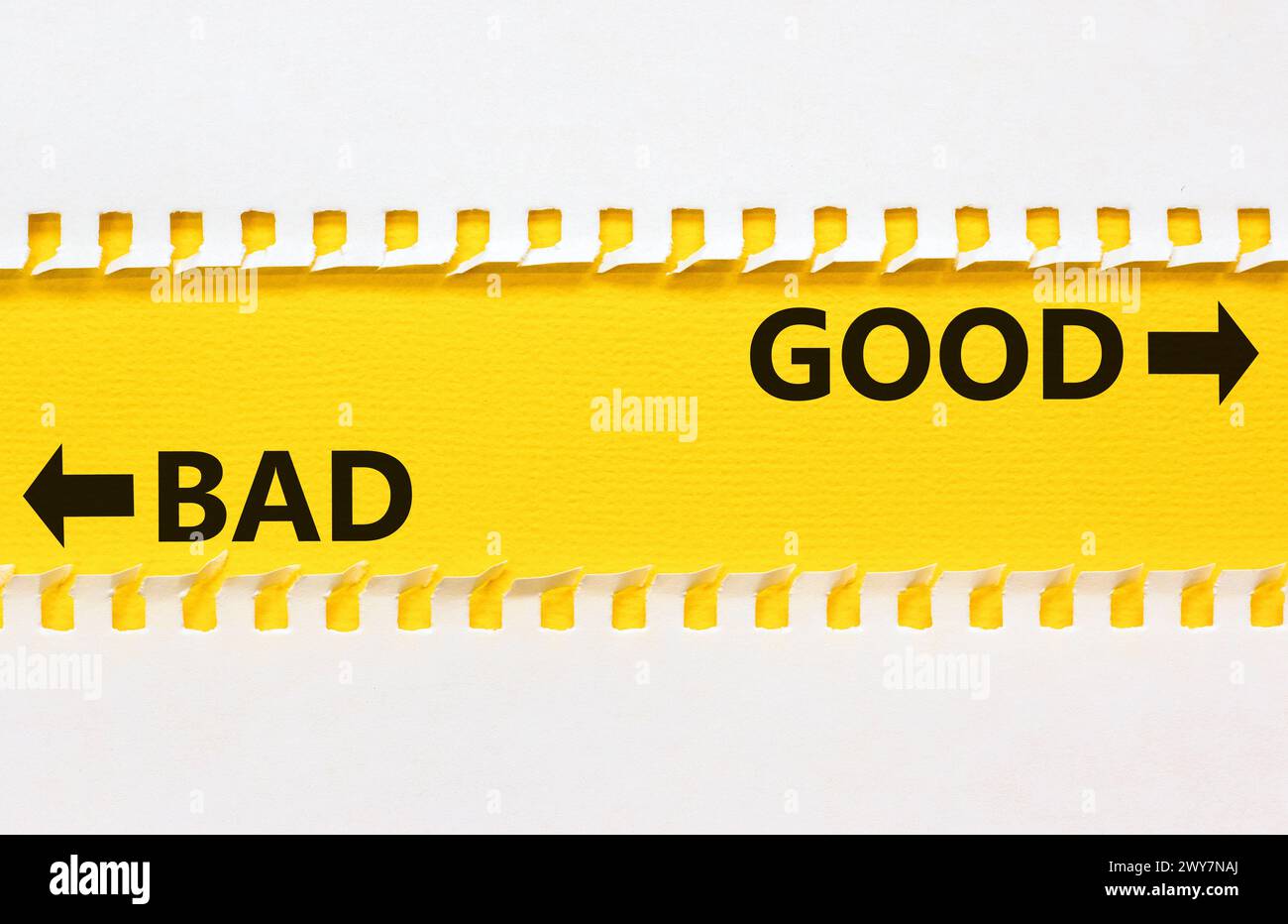 Good or bad symbol. Concept word Good or Bad on beautiful yellow paper ...