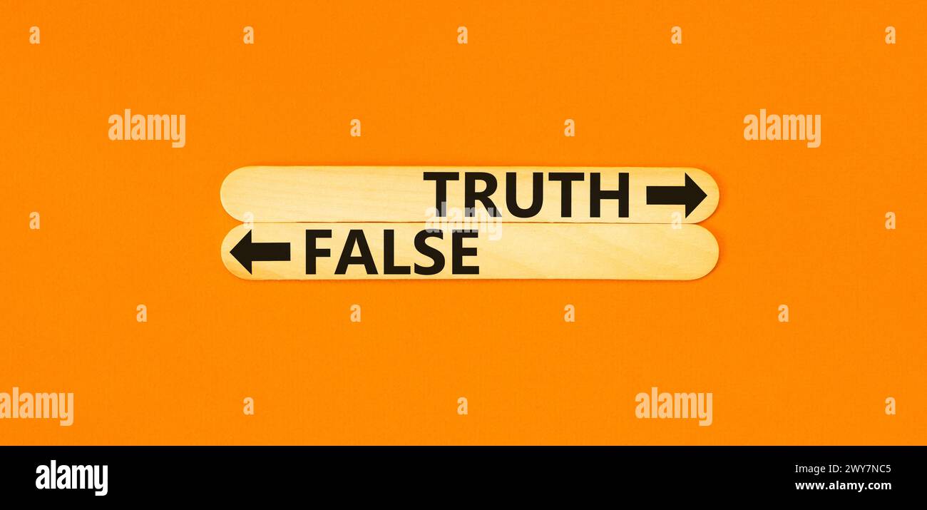 Truth or false symbol. Concept word Truth or False on beautiful wooden ...